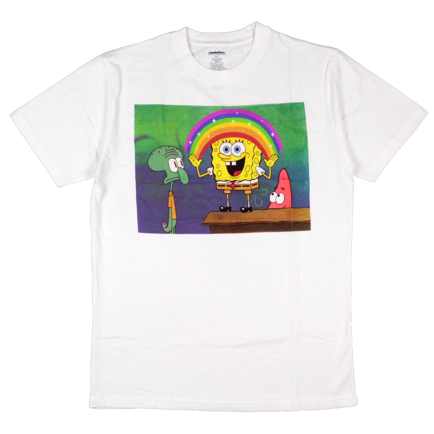 SpongeBob SquarePants Men's Rainbow Patrick And Squidward Graphic Print ...