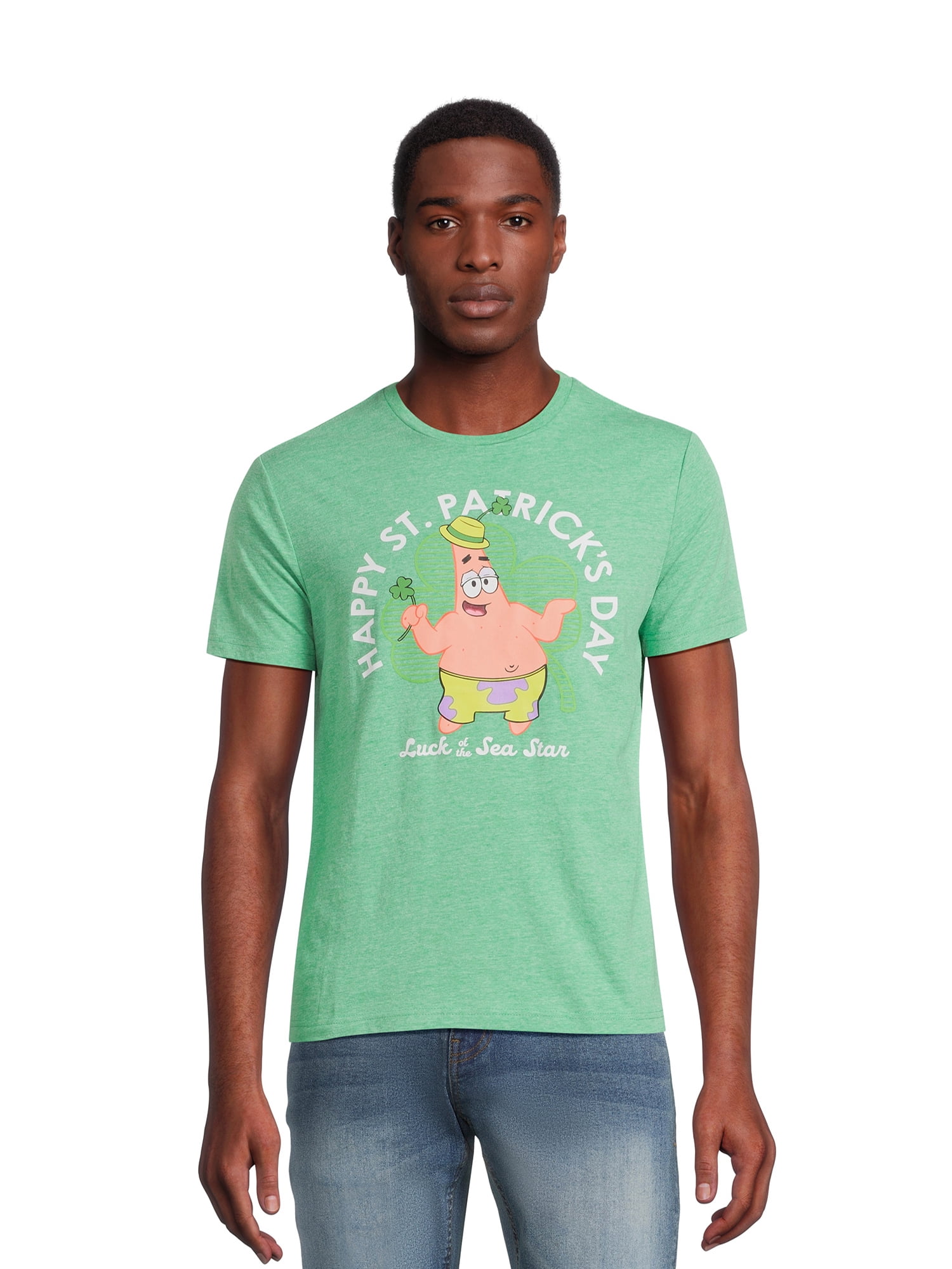 SpongeBob SquarePants Men's Saint Patrick's Day Graphic Tee with Short ...