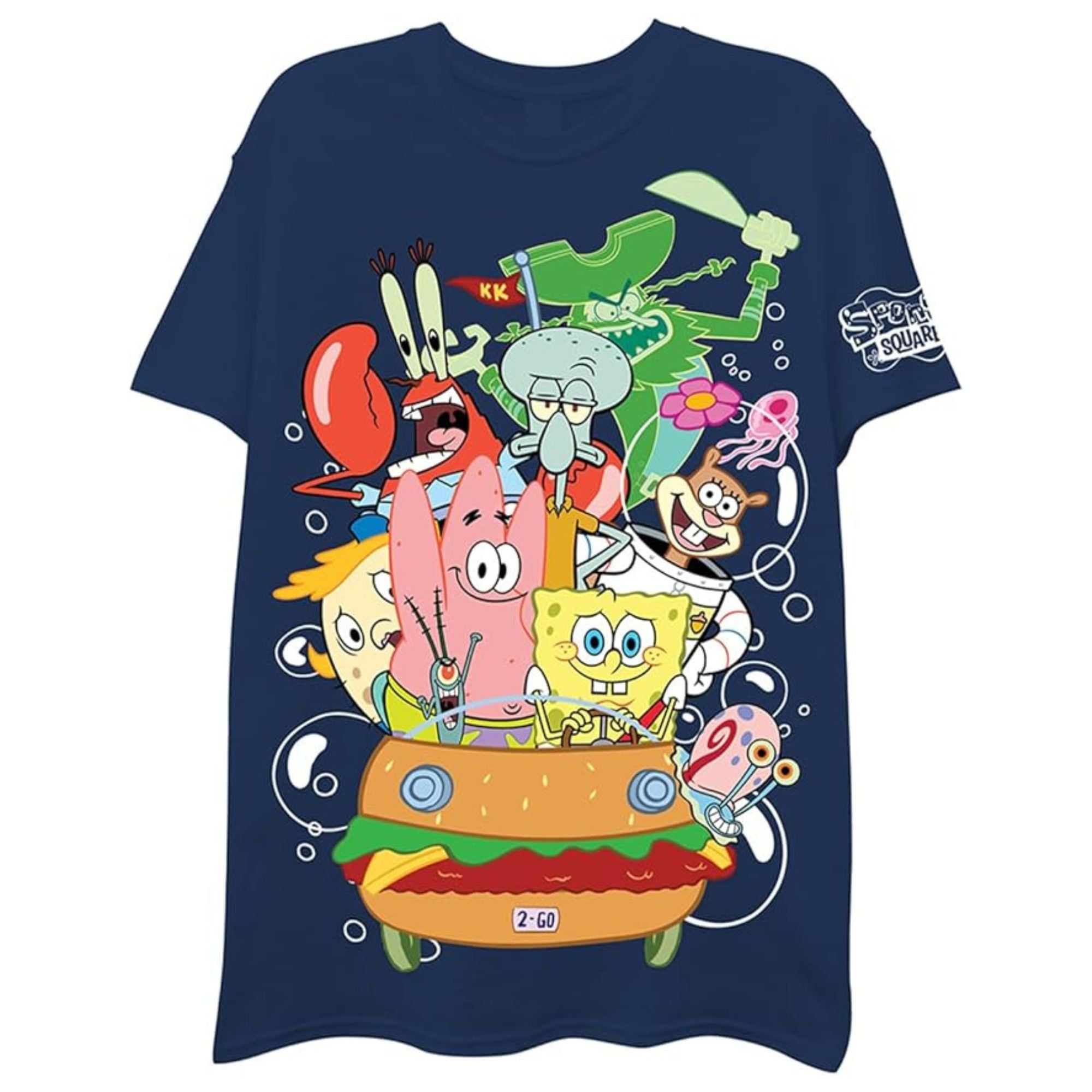 SpongeBob SquarePants Mens Shirt, Graphic SpongeBob Group T-Shirt Navy ...
