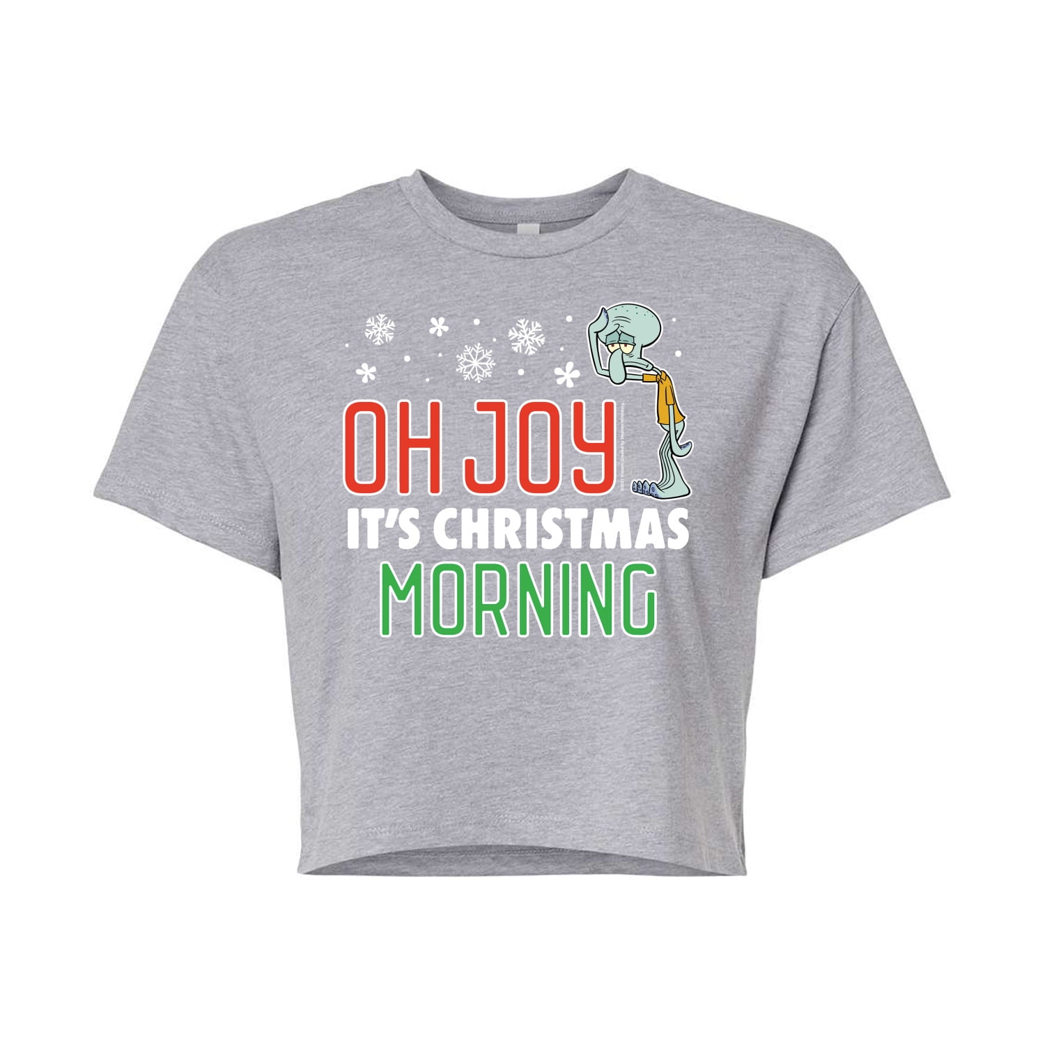 SpongeBob SquarePants - Oh Joy It's Christmas Morning - Juniors Cropped ...