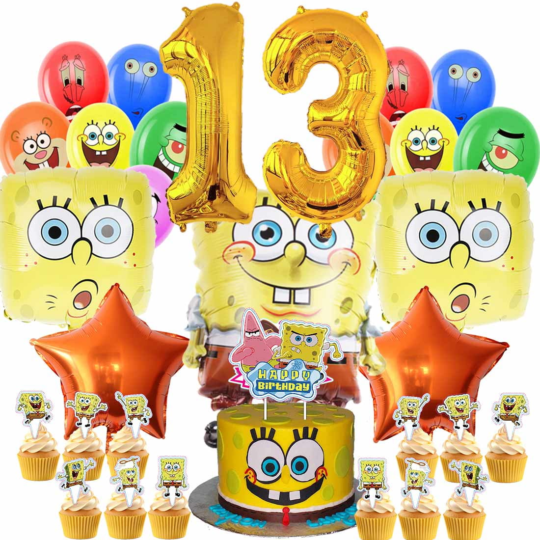 SpongeBob SquarePants Party Supplies 13th Decor Kit Balloons Birthday ...