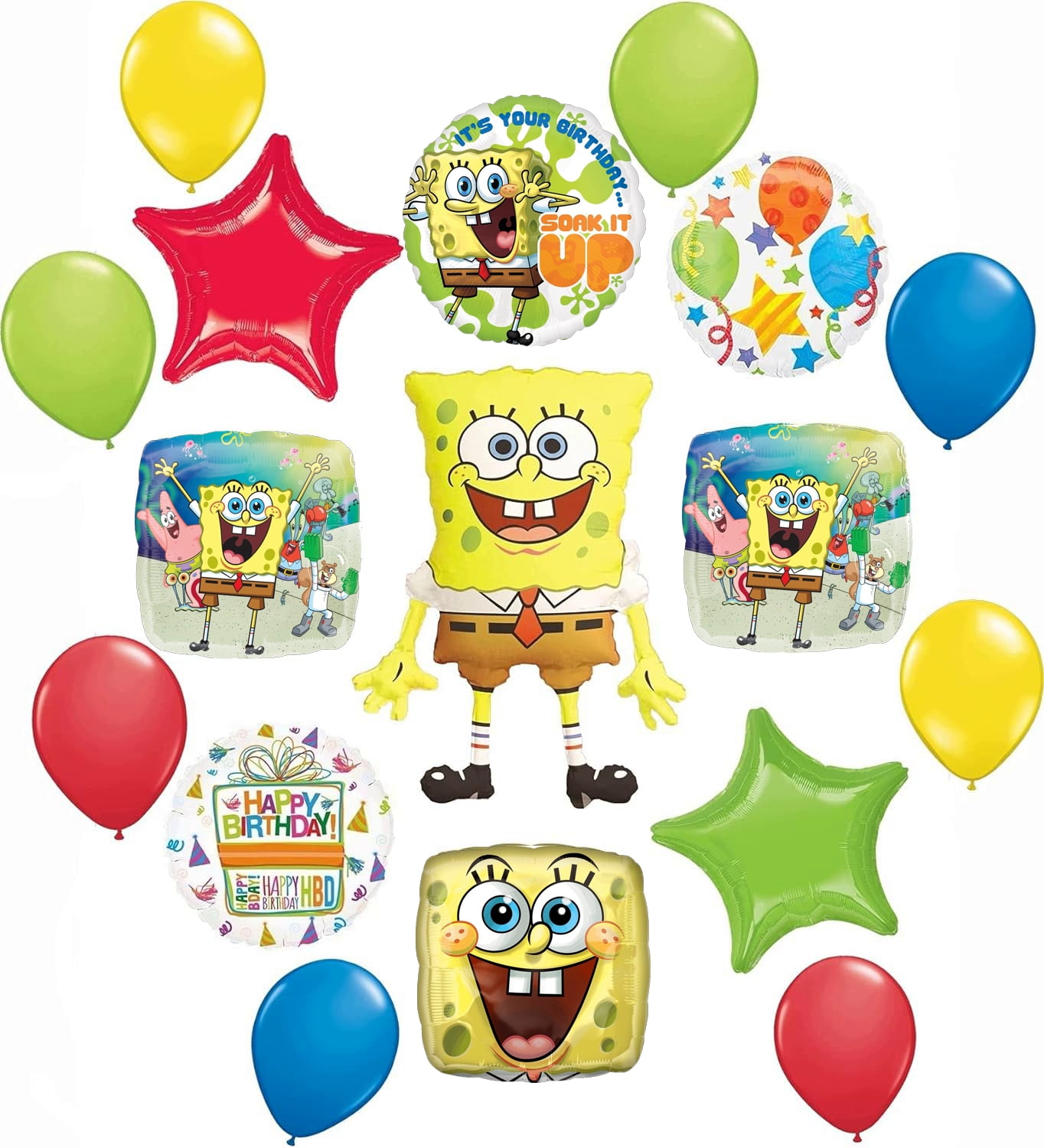 SpongeBob SquarePants Party Supplies Soak It Up Birthday Balloon ...