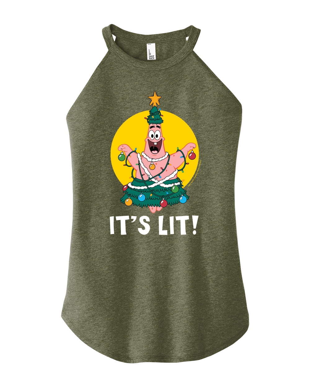 SpongeBob SquarePants - Patrick It's Lit - Juniors High Neck Tank Top ...