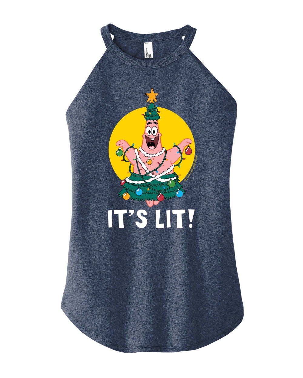 SpongeBob SquarePants - Patrick It's Lit - Juniors High Neck Tank Top ...