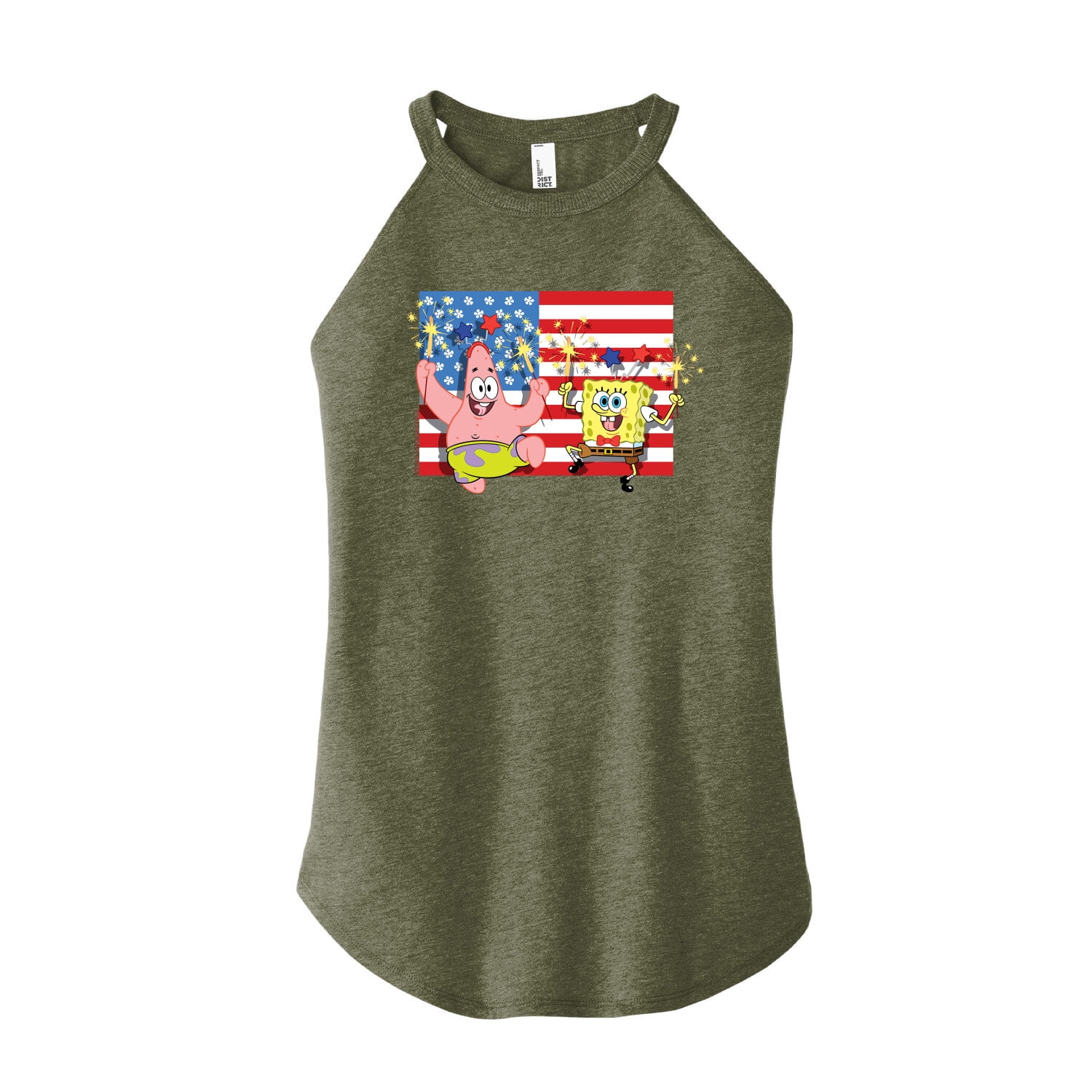 SpongeBob SquarePants - Patrick Sparkers Flag - Juniors High Neck Tank ...