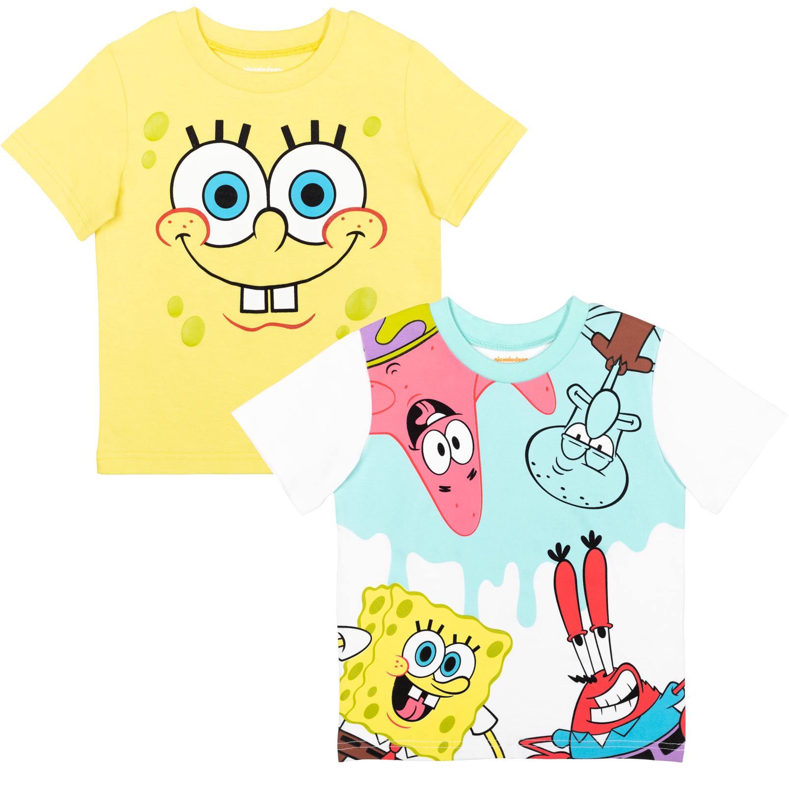 SpongeBob SquarePants Boys Short Sleeve T-Shirt - Spongebob, Patrick ...
