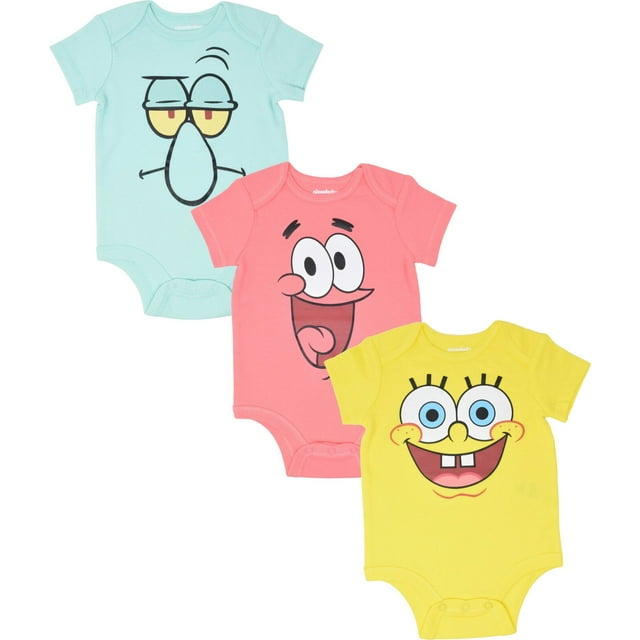 SpongeBob SquarePants Patrick Squidward Newborn Baby Boys 3 Pack ...
