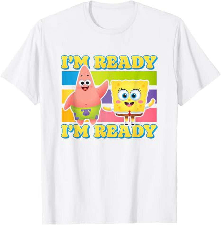 SpongeBob SquarePants & Patrick Star I'm Ready Badge T-Shirt - Walmart.com