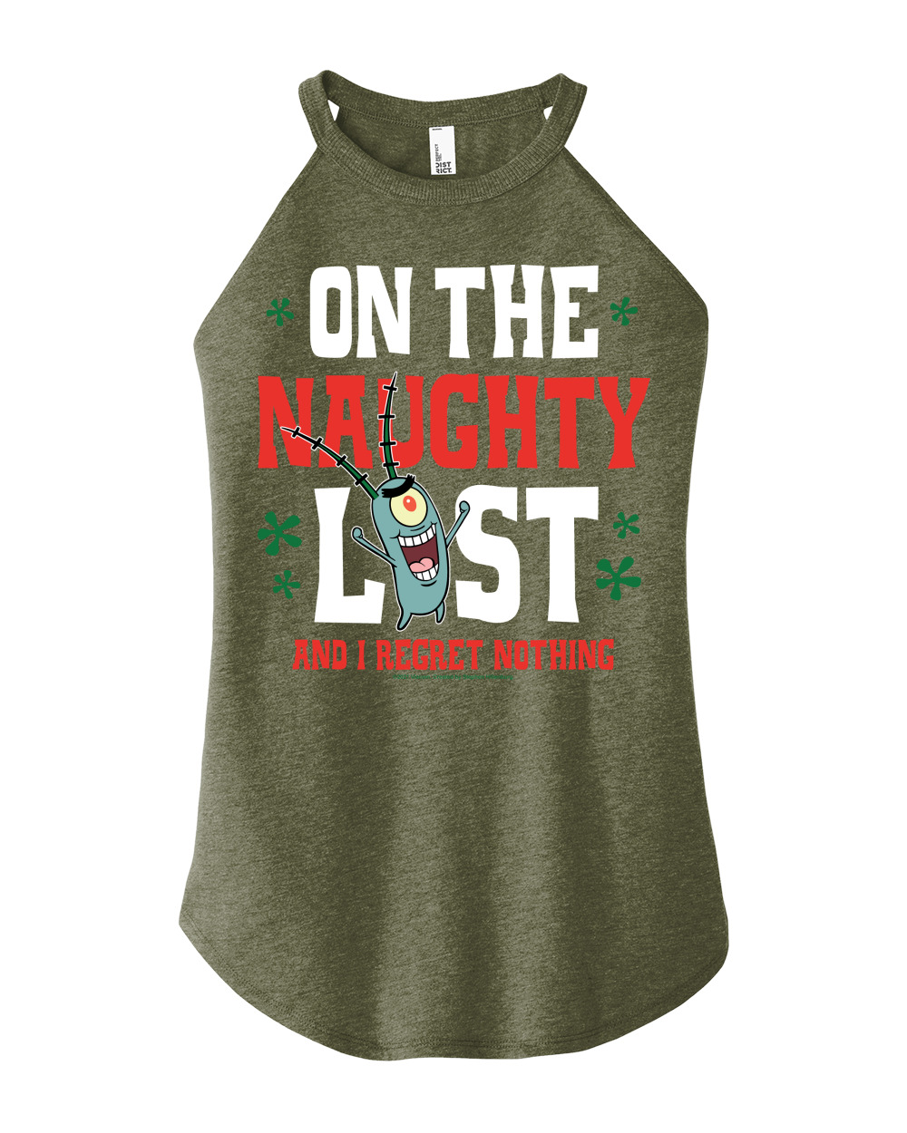 SpongeBob SquarePants - Plankton Naughty List - Juniors High Neck Tank ...