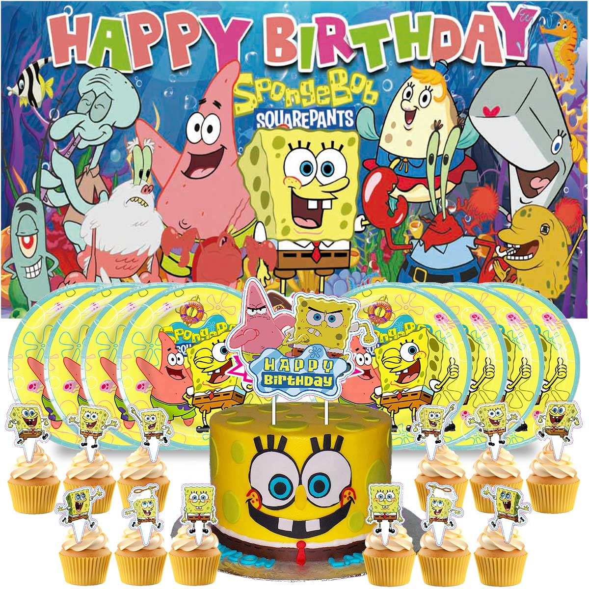 SpongeBob SquarePants Plates Birthday Supplies Decorations Decor ...