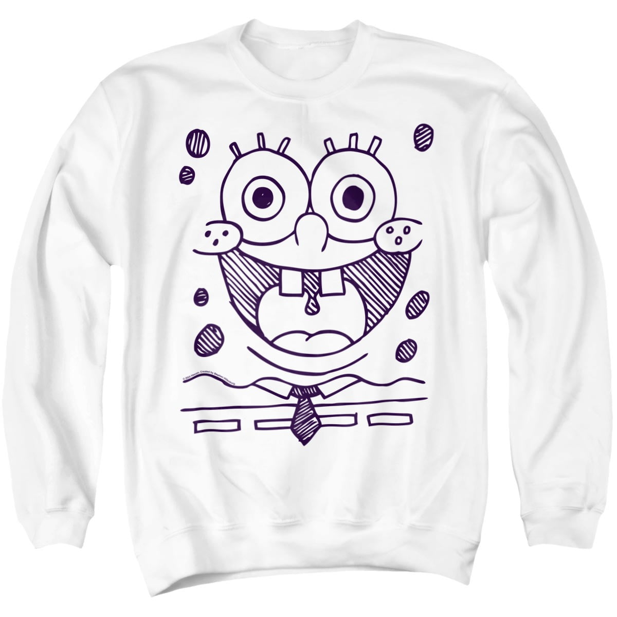 SpongeBob SquarePants SpongeBob Felt Pen Grin Unisex Adult Crewneck ...