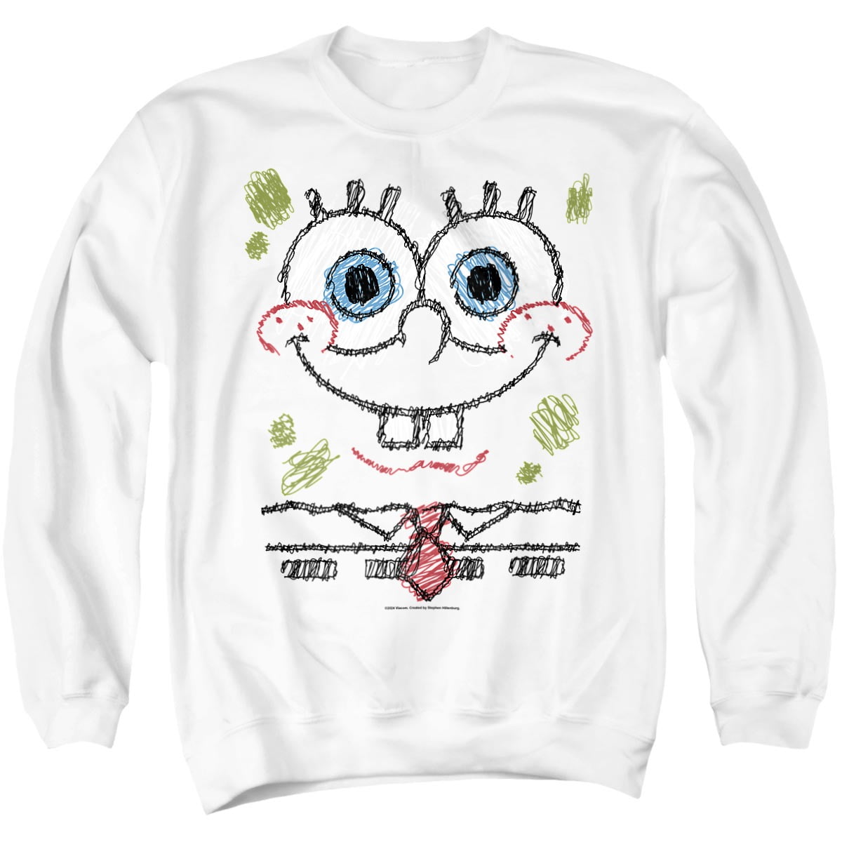 SpongeBob SquarePants SpongeBob Scribble Smile Unisex Adult Crewneck ...