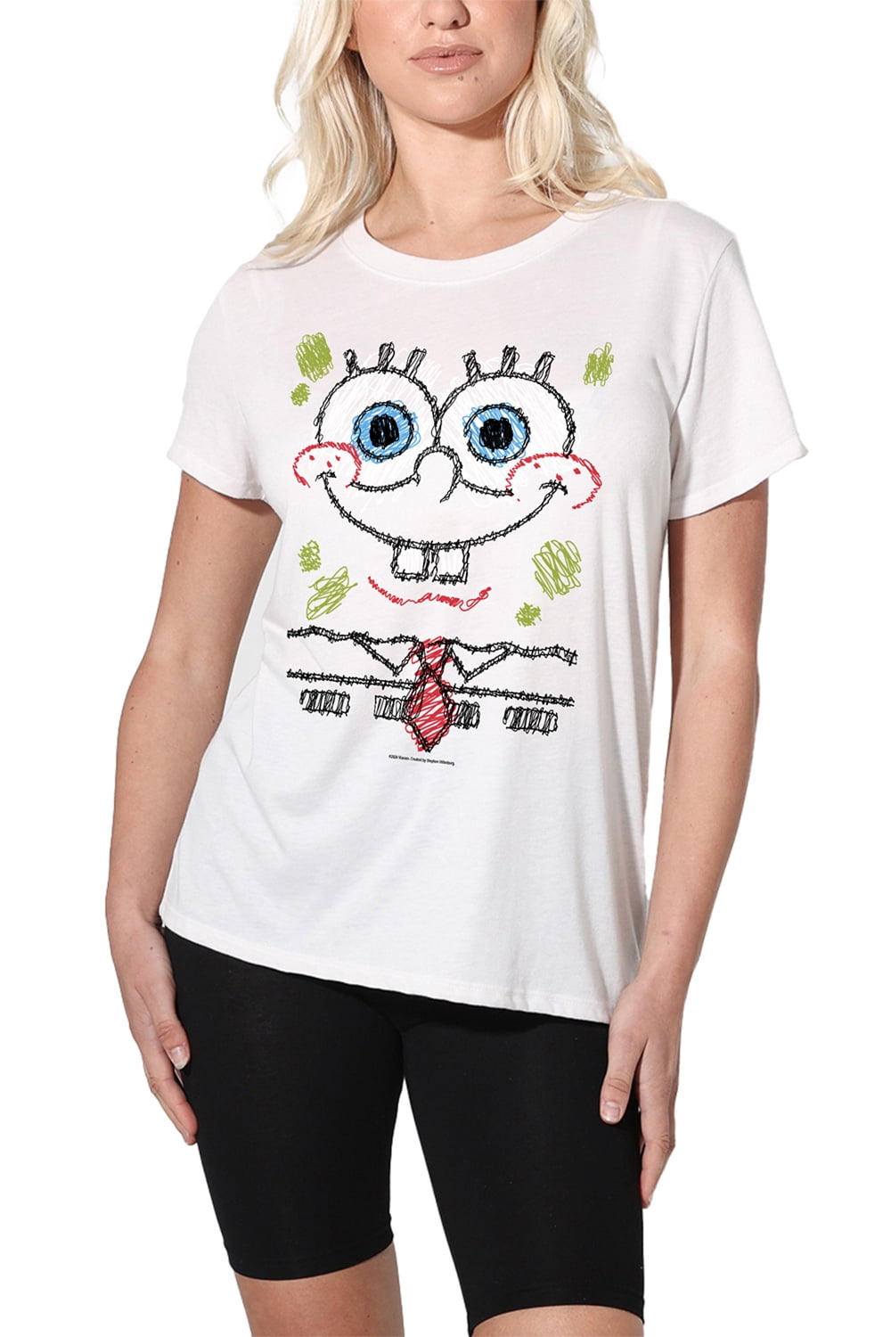 SpongeBob SquarePants SpongeBob Scribble Smile Women's Loose T-Shirt ...