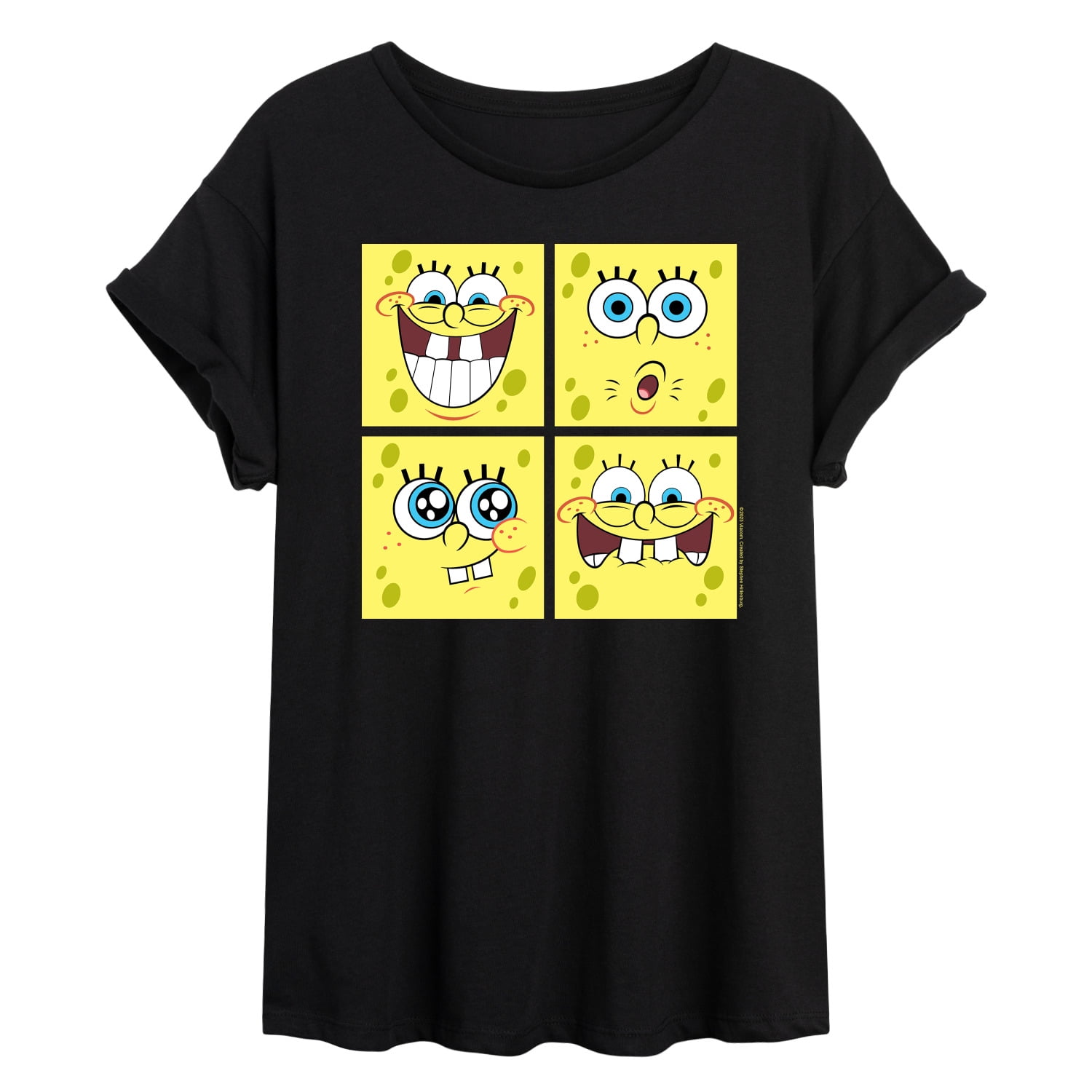 SpongeBob SquarePants - Spongebob Face - Juniors Ideal Flowy Muscle T ...
