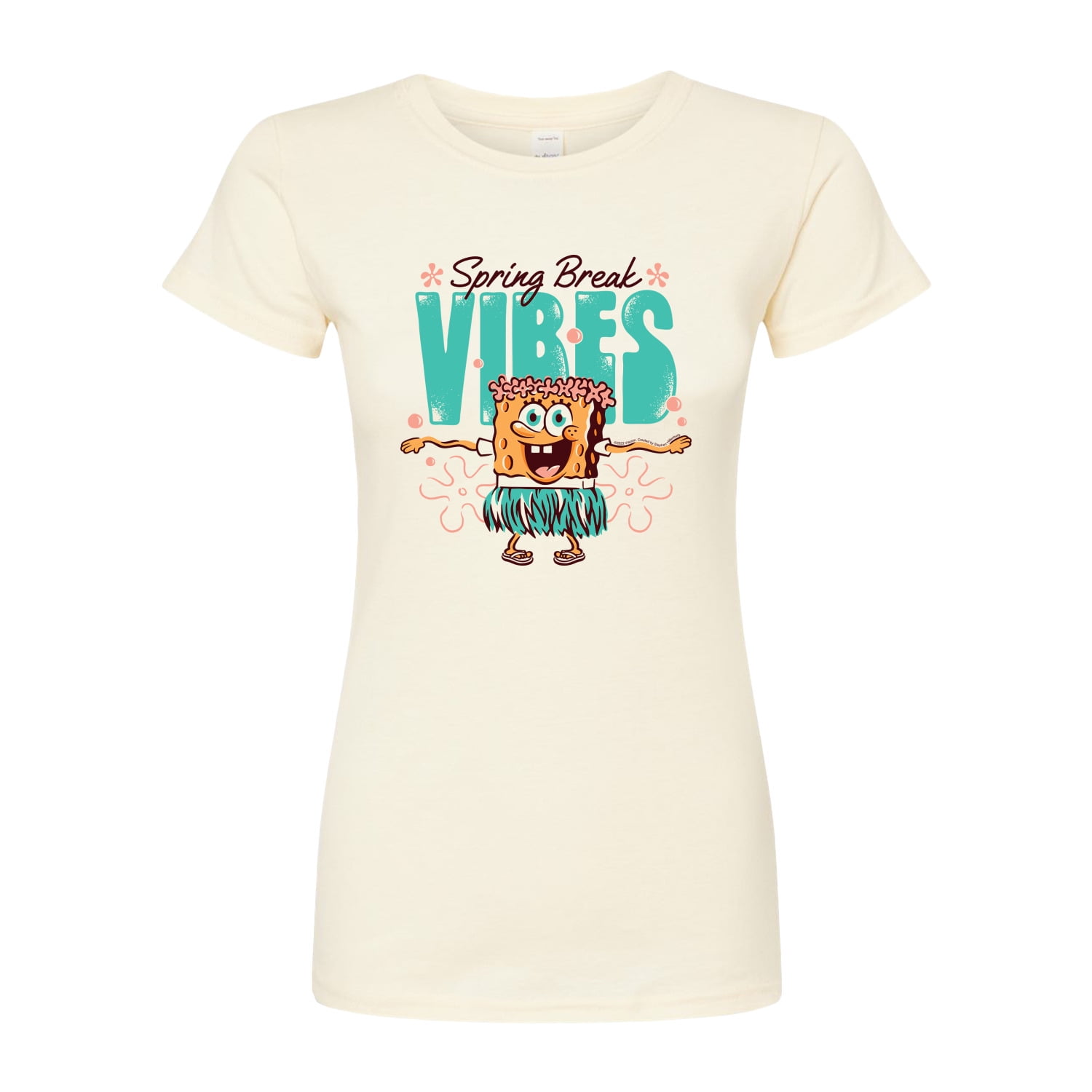 SpongeBob SquarePants - Spring Break Vibes - Juniors Fitted Graphic T ...