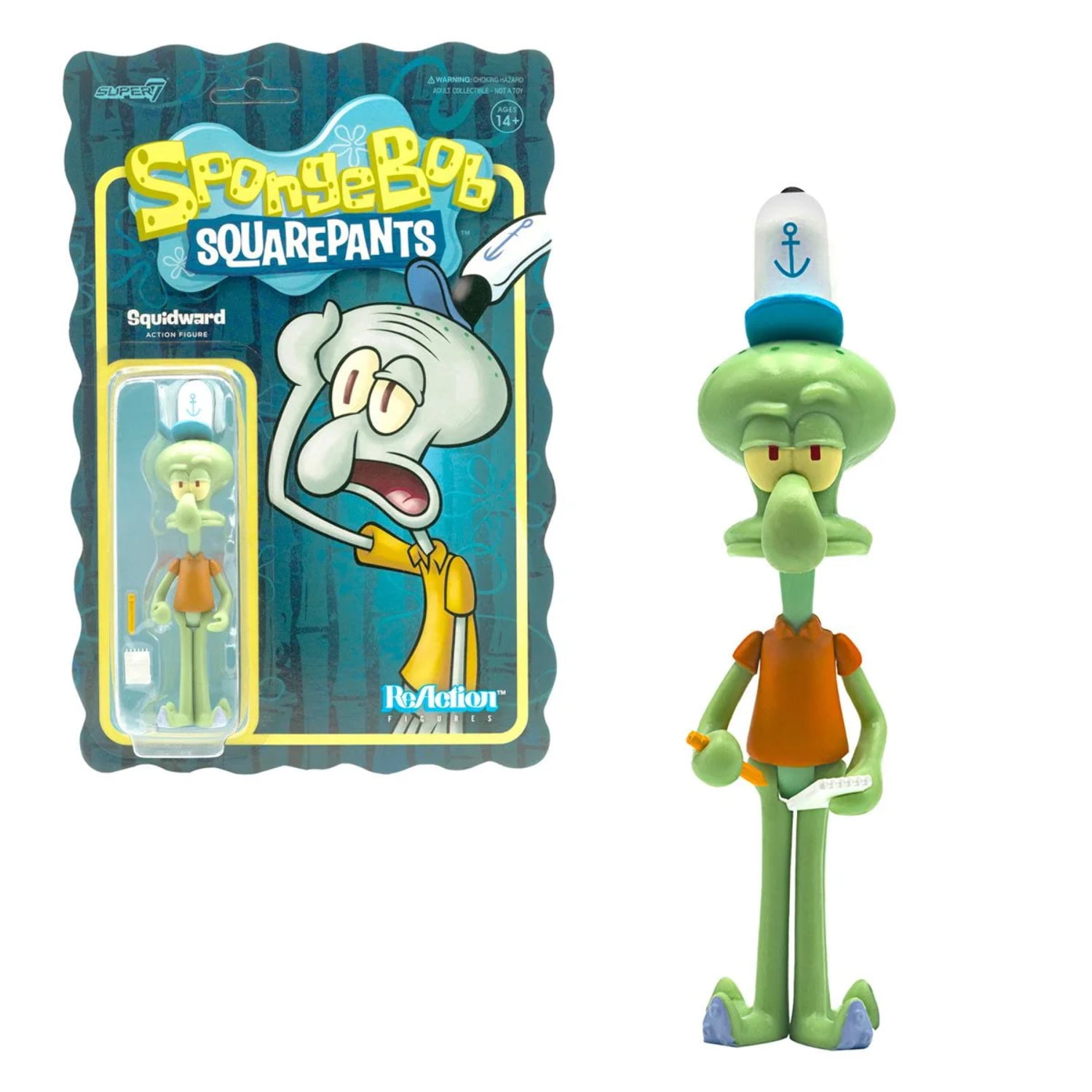 SpongeBob SquarePants Squidward 3 3/4-Inch ReAction Figure - Walmart.com