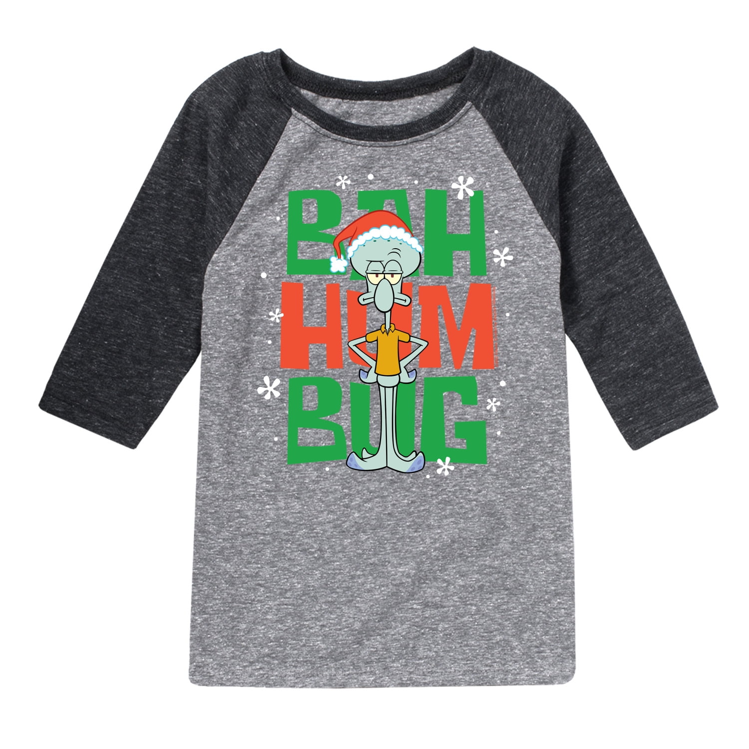 SpongeBob SquarePants - Squidward Bah Humbug - Toddler And Youth Raglan ...