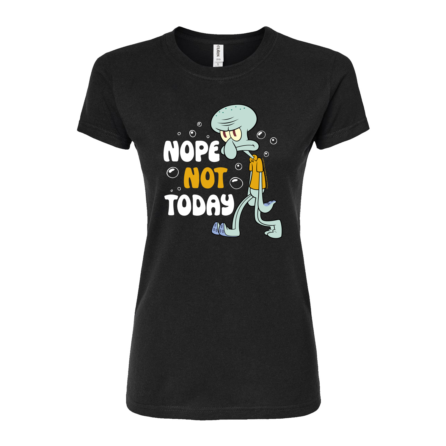SpongeBob SquarePants - Squidward Nope Not Today - Juniors Fitted ...