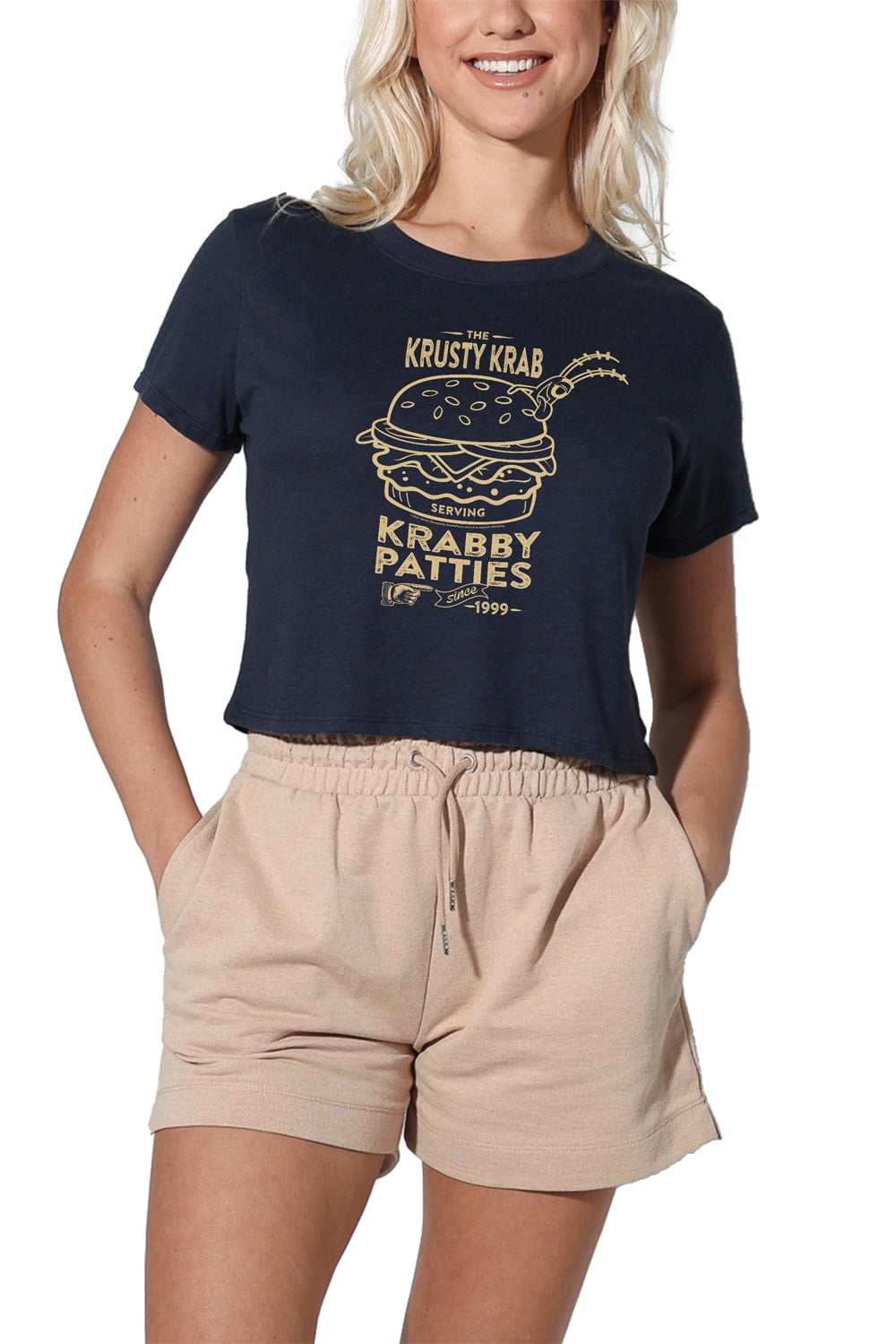 SpongeBob SquarePants The Krusty Krab Shock Mono Women's Crop Top T ...