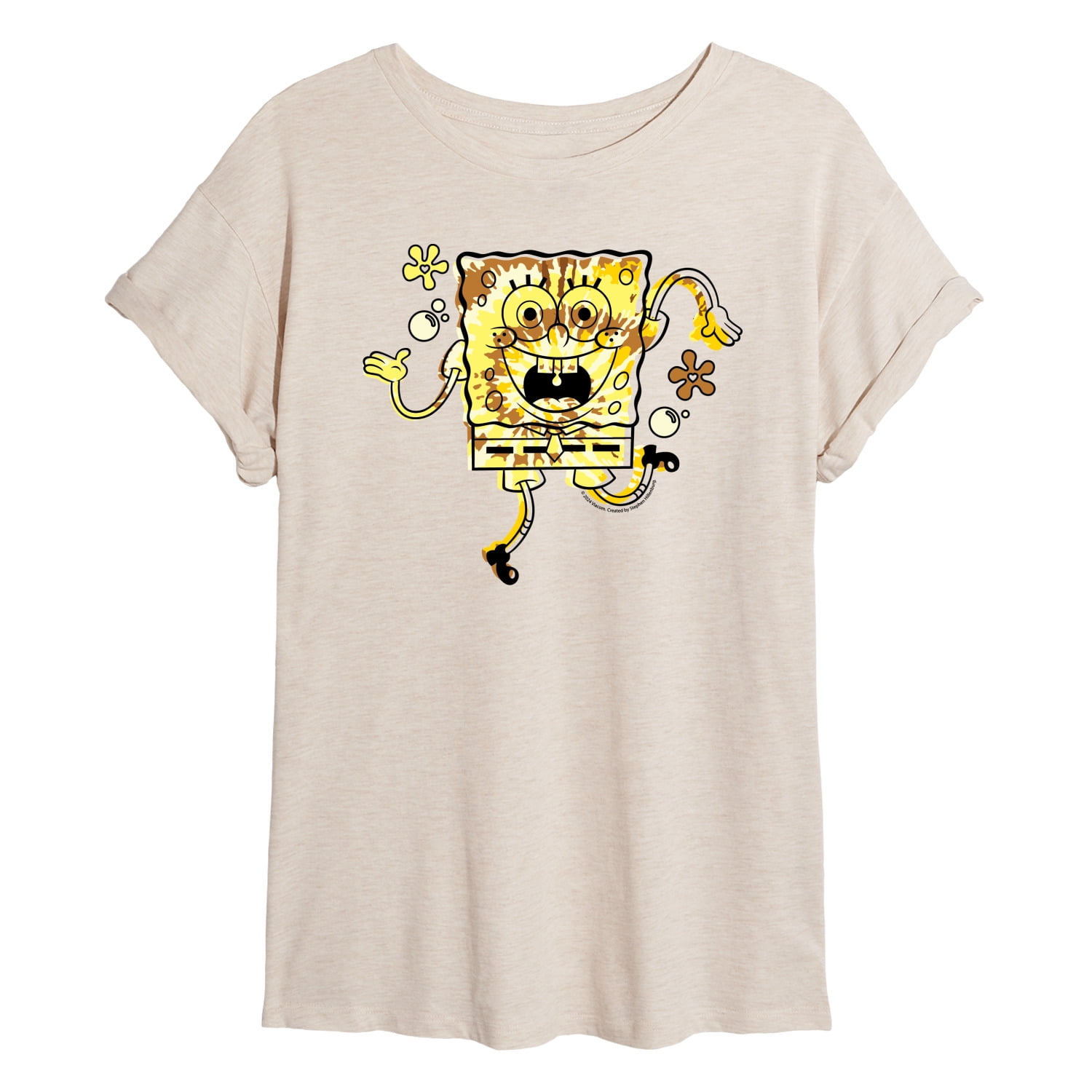 SpongeBob SquarePants - Tie Dye Spongebob - Juniors Ideal Flowy Muscle ...