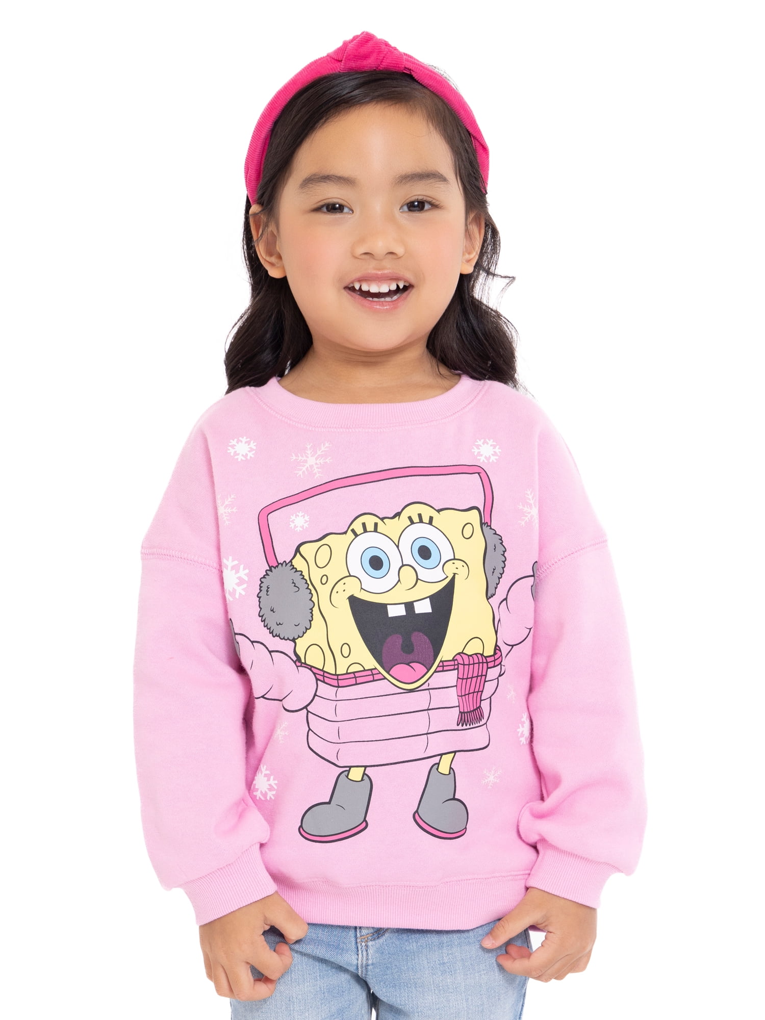 Nickelodeon SpongeBob SquarePants Girls Graphic Crewneck - Walmart.com