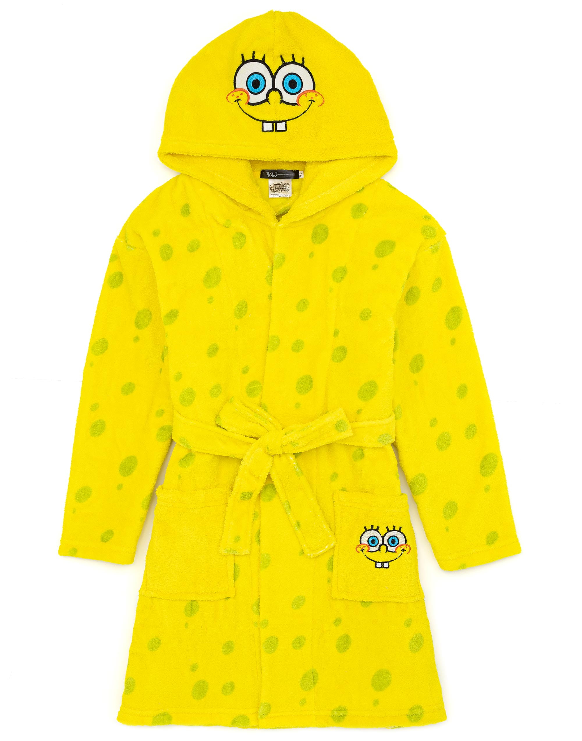 SpongeBob SquarePants Unisex Kids Yellow Bathrobe - Walmart.com