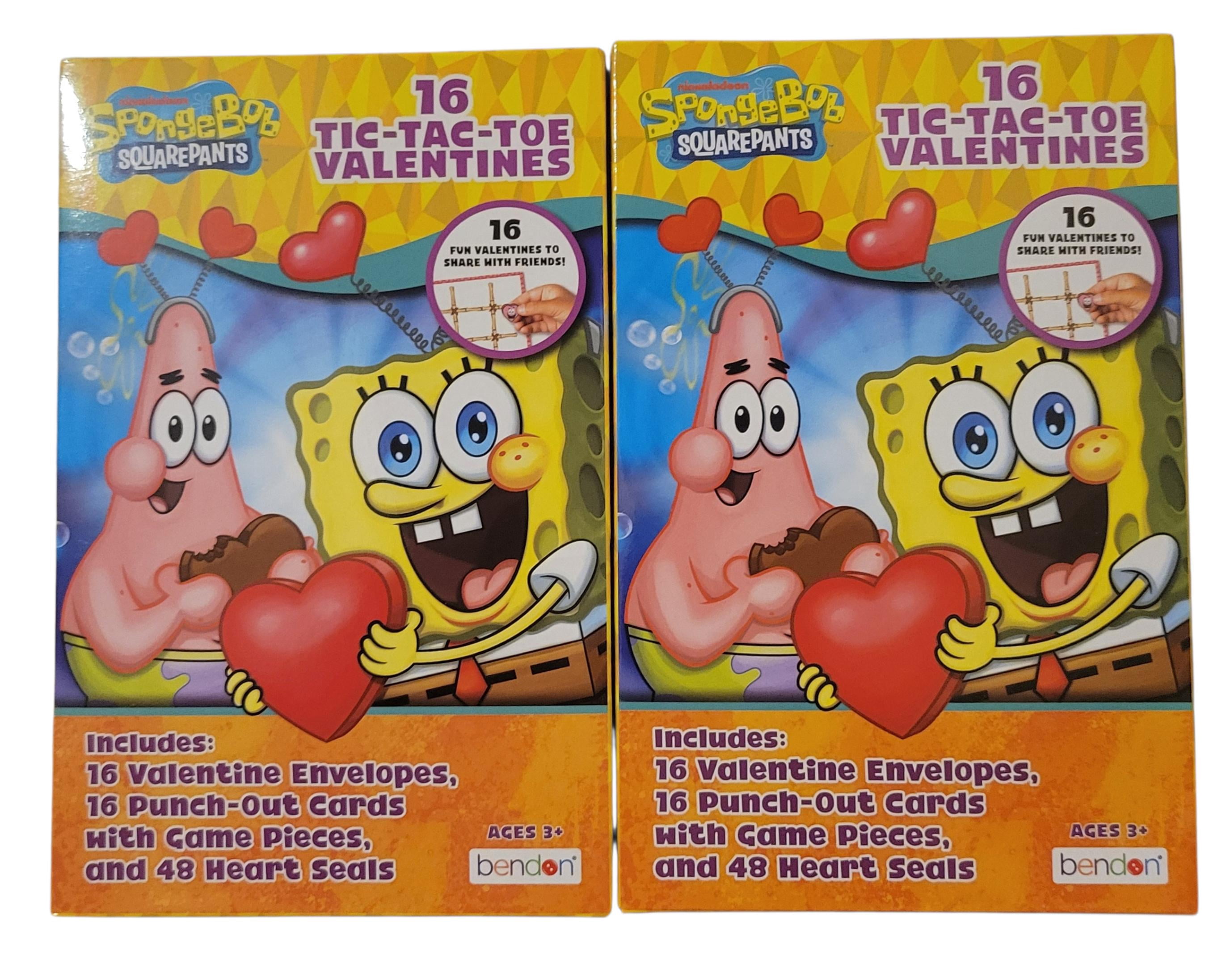SpongeBob SquarePants Valentine Exchange With 16 Tic-Tac-Toe Valentines ...