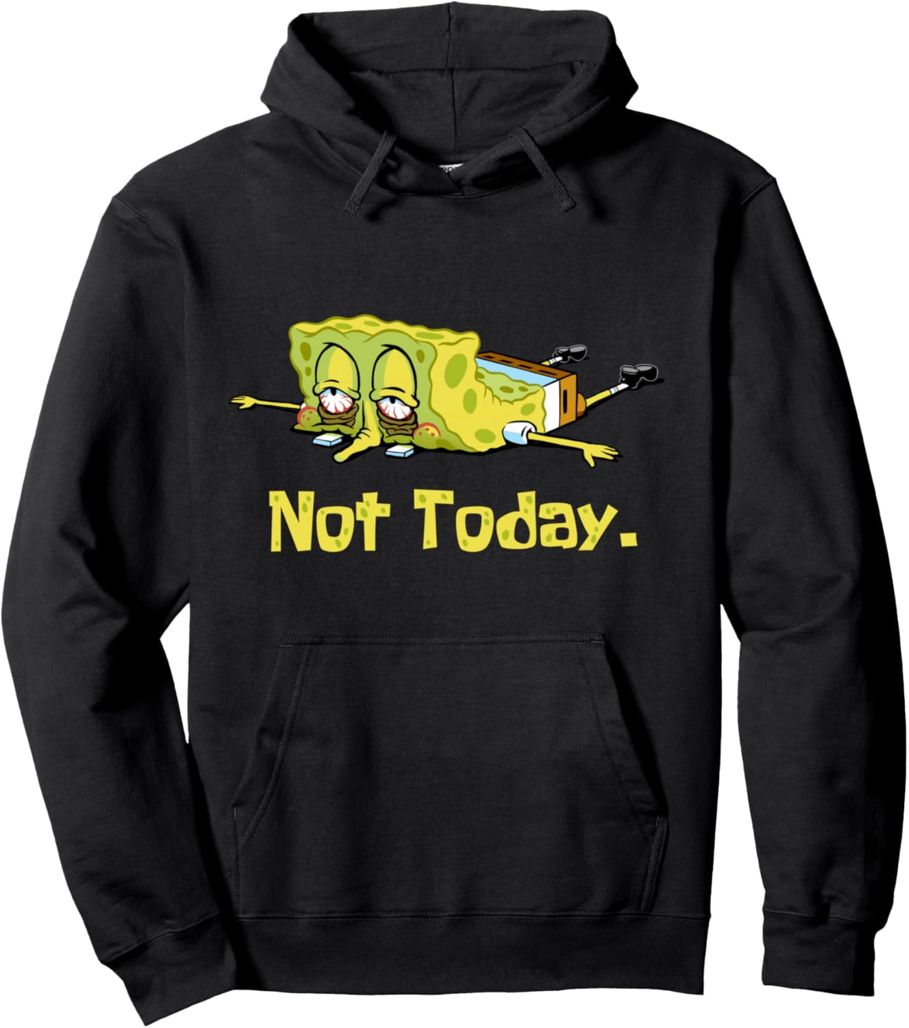 SpongeBob SquarePants Whimsical "Not Today" Slogan Hoodie - Cartoon IP ...