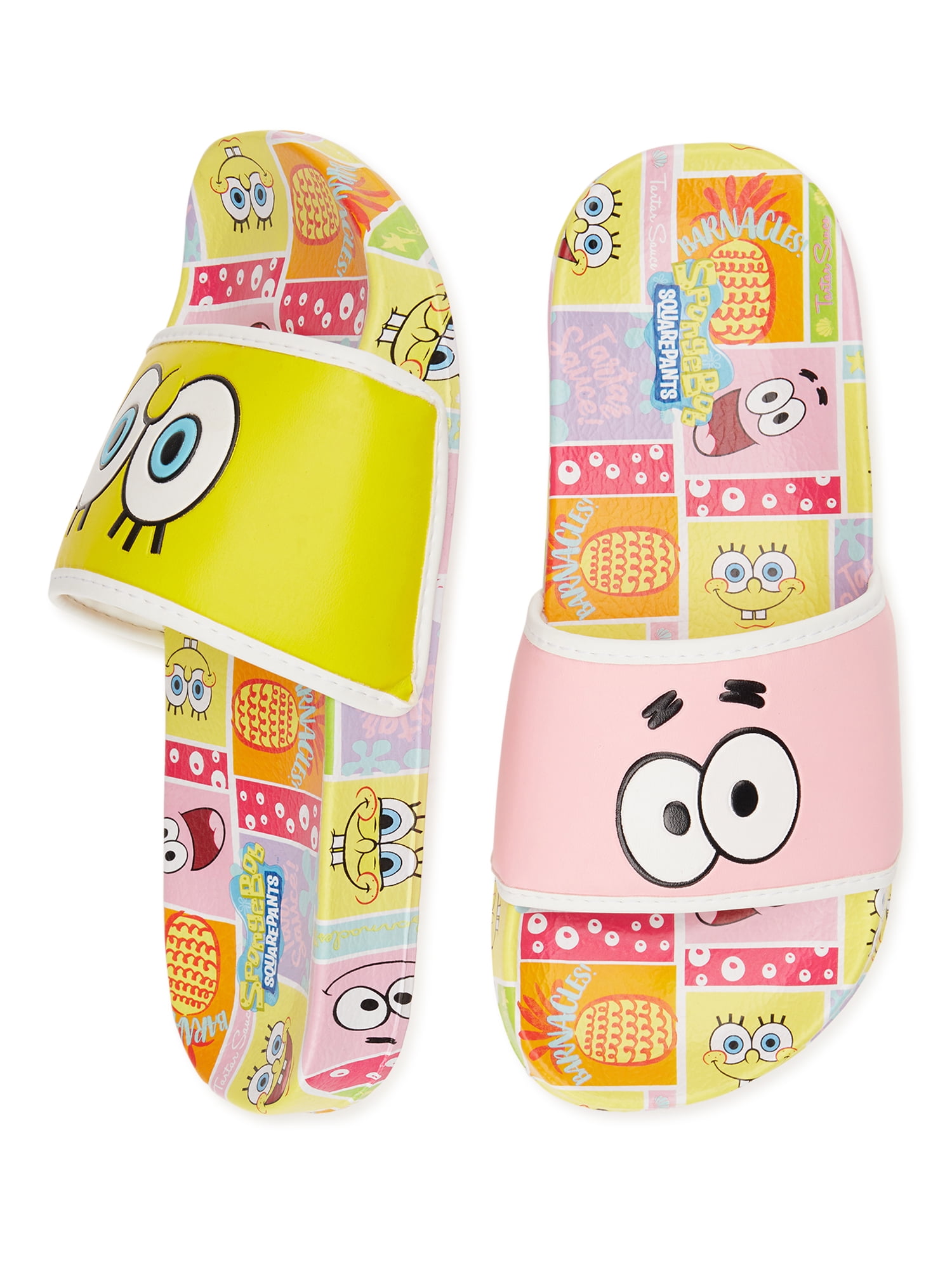 SpongeBob SquarePants Women's SpongeBob and Patrick Slide Sandals Sizes ...