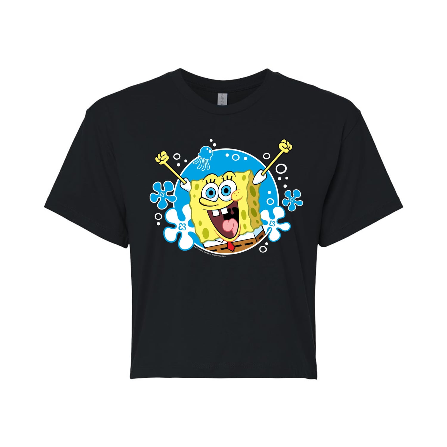 SpongeBob SquarePants - Yay Spongebob Pose - Juniors Cropped Cotton ...