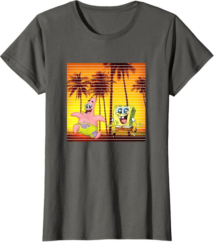SpongeBob SquarePants & Patrick Star Beach & Palms Sunset T-Shirt ...