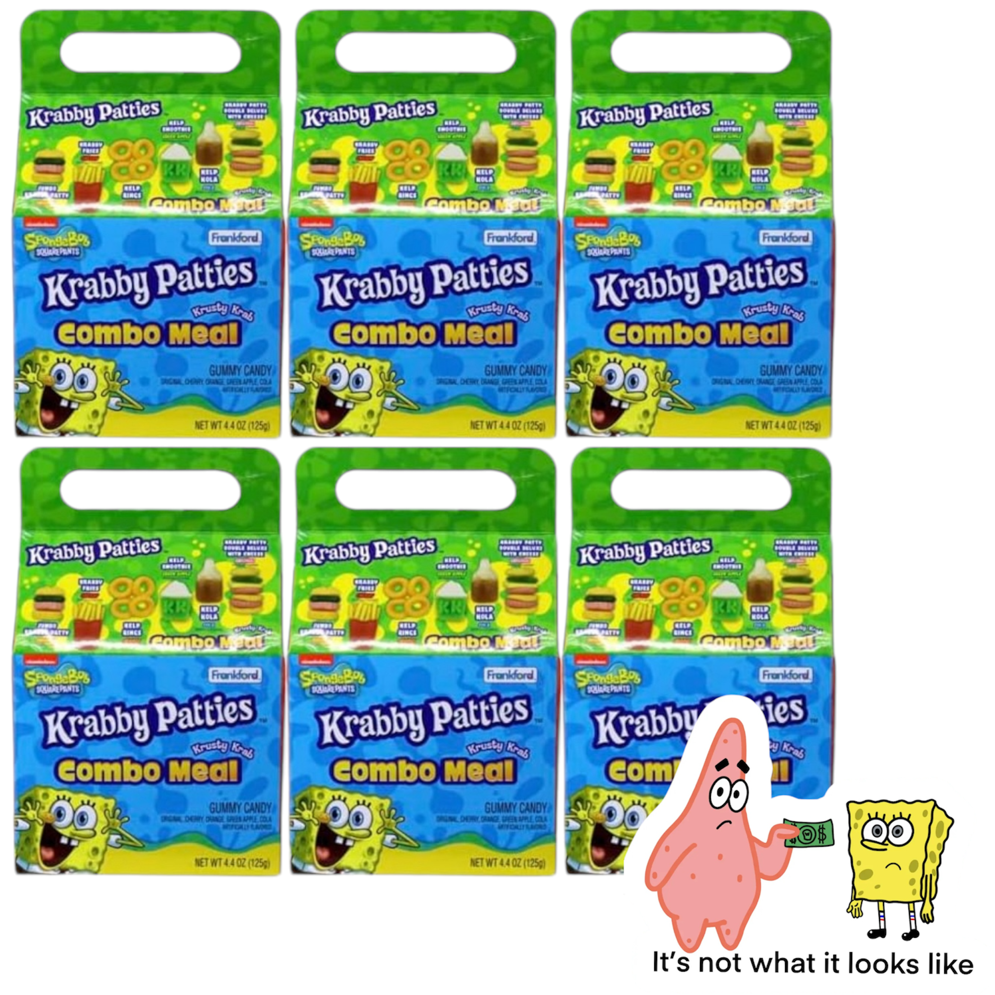 SpongeBob Squarepants Krabby Patties Gummy Candy Combo Meal, 6pk, Each ...