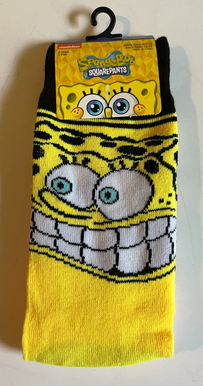 SpongeBob Squarepants Novelty Crew Socks Unisex Size 6-12 - Walmart.com