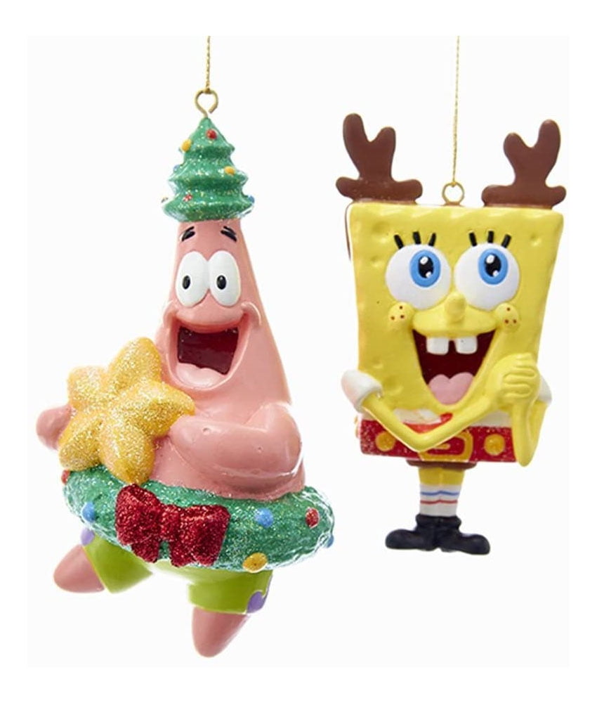 SpongeBob Squarepants SpongeBob and Patrick Ornaments, 2 Assorted ...