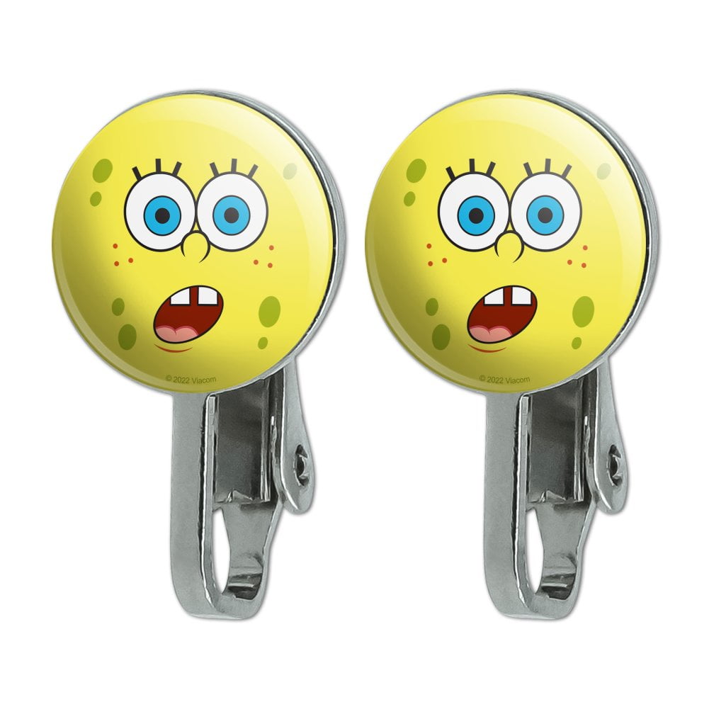 SpongeBob Surprise Face Novelty Clip-On Stud Earrings - Walmart.com