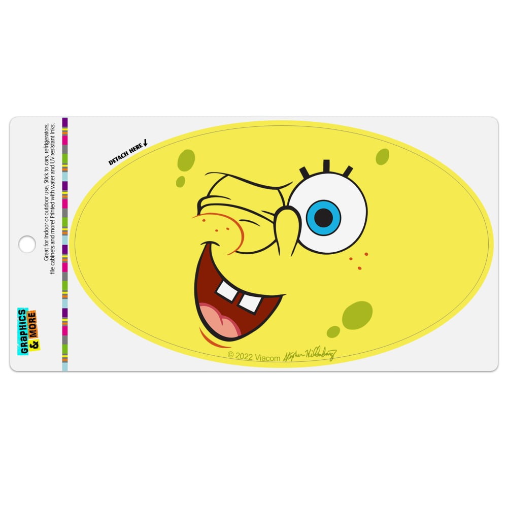 SpongeBob Winking Face Automotive Car Refrigerator Locker Vinyl Euro ...