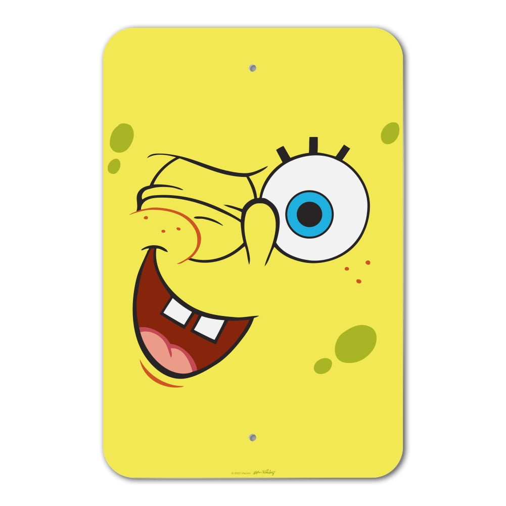 SpongeBob Winking Face Home Business Office Sign - Walmart.com