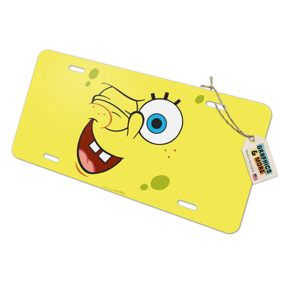 Spongebob Winking Face Novelty Metal Vanity Tag License Plate - Walmart.com