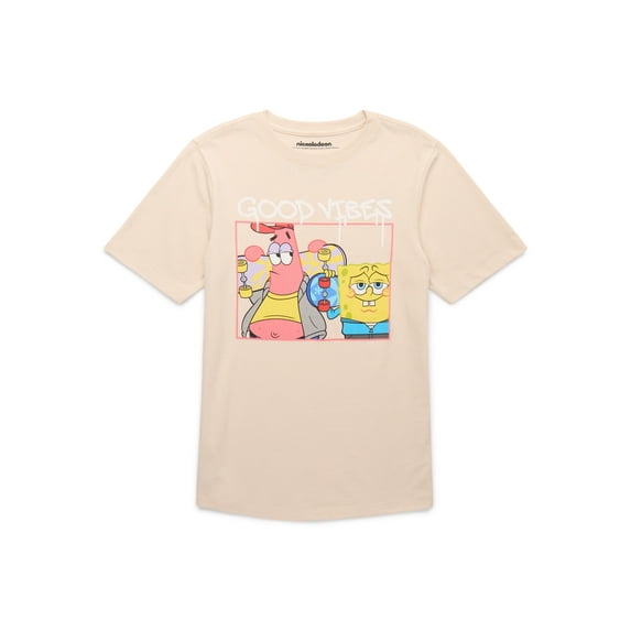 SpongeBob and Patrick Good Vibes Graphic Crew Neck Tee with Short ...