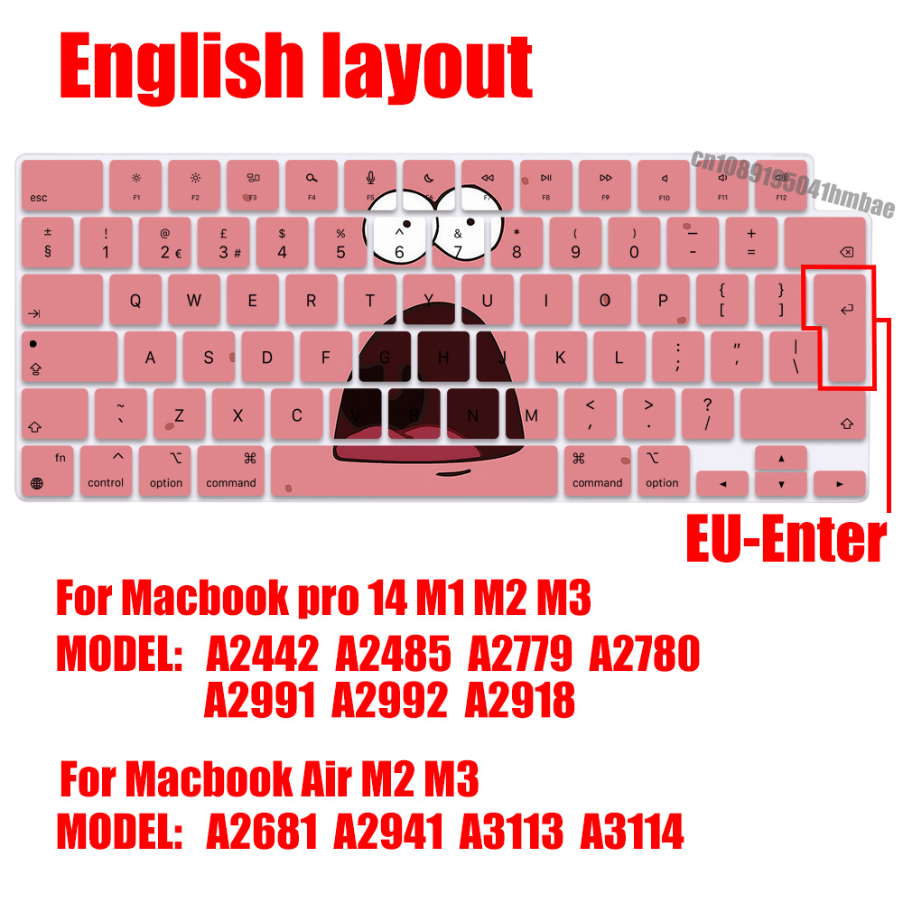 SpongeBobs EU Layout Soft Silicone Keyboard Cover for Macbook pro 14 M1 ...