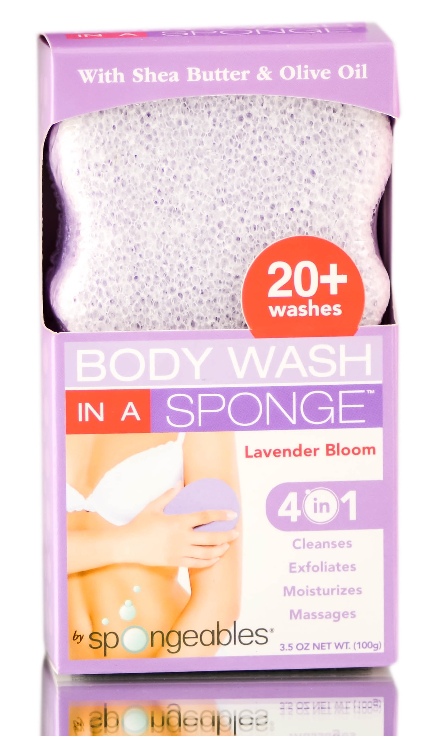 Spongeables Body Wash Sponge - Lavender Bloom - Walmart.com