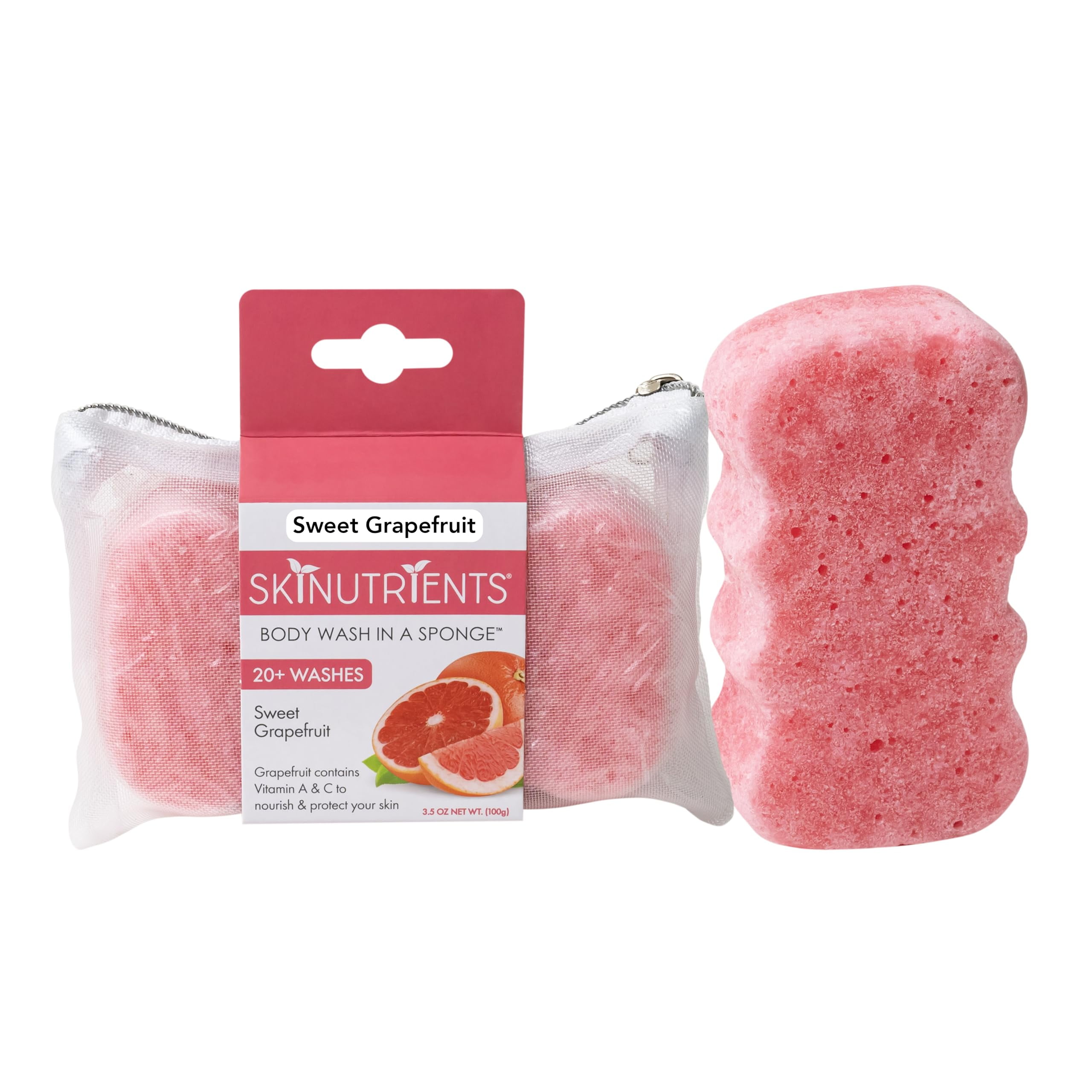 Spongeables Body Wash in WHF2 a 20+ Wash Sponge, Sweet Grapefruit, 1 ...