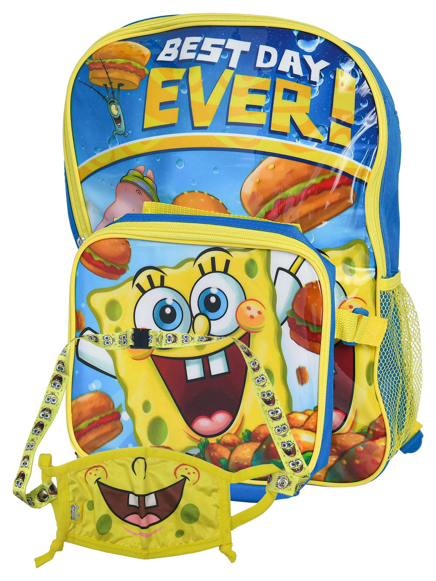 Spongebob 16" Backpack & Detachable Insulated Lunch Bag w/ Spongebob ...