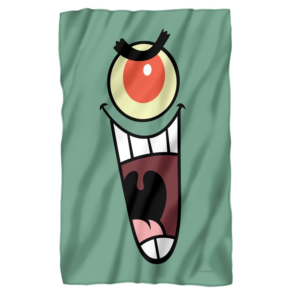 Spongebob Blanket, 36"x58" Plankton Face Fleece Blanket - Walmart.com