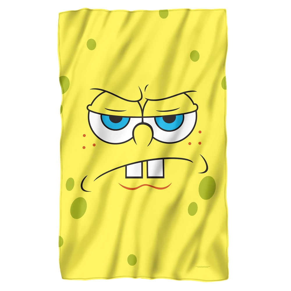 Spongebob Blanket, 36"x58" Spongebob Angry Face Fleece Blanket ...