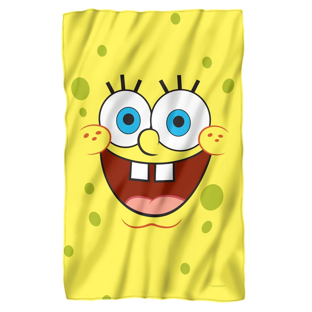 Spongebob Blanket 36x58 Spongebob Goofy Smile Face Fleece Blanket