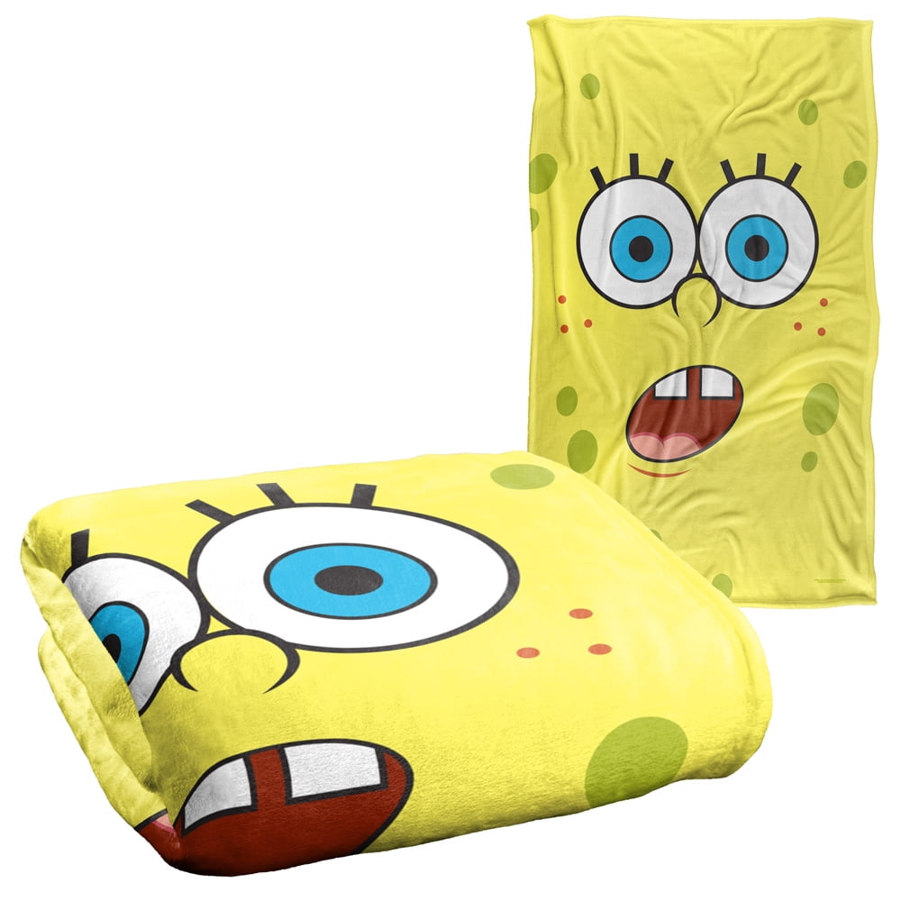 Spongebob Blanket, 36"x58" Spongebob Surprise Face Silky Touch Super ...