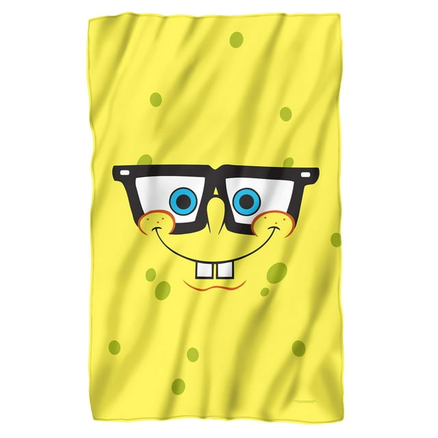 Spongebob Blanket, 36"x58" Spongebob Winking Face Fleece Blanket ...