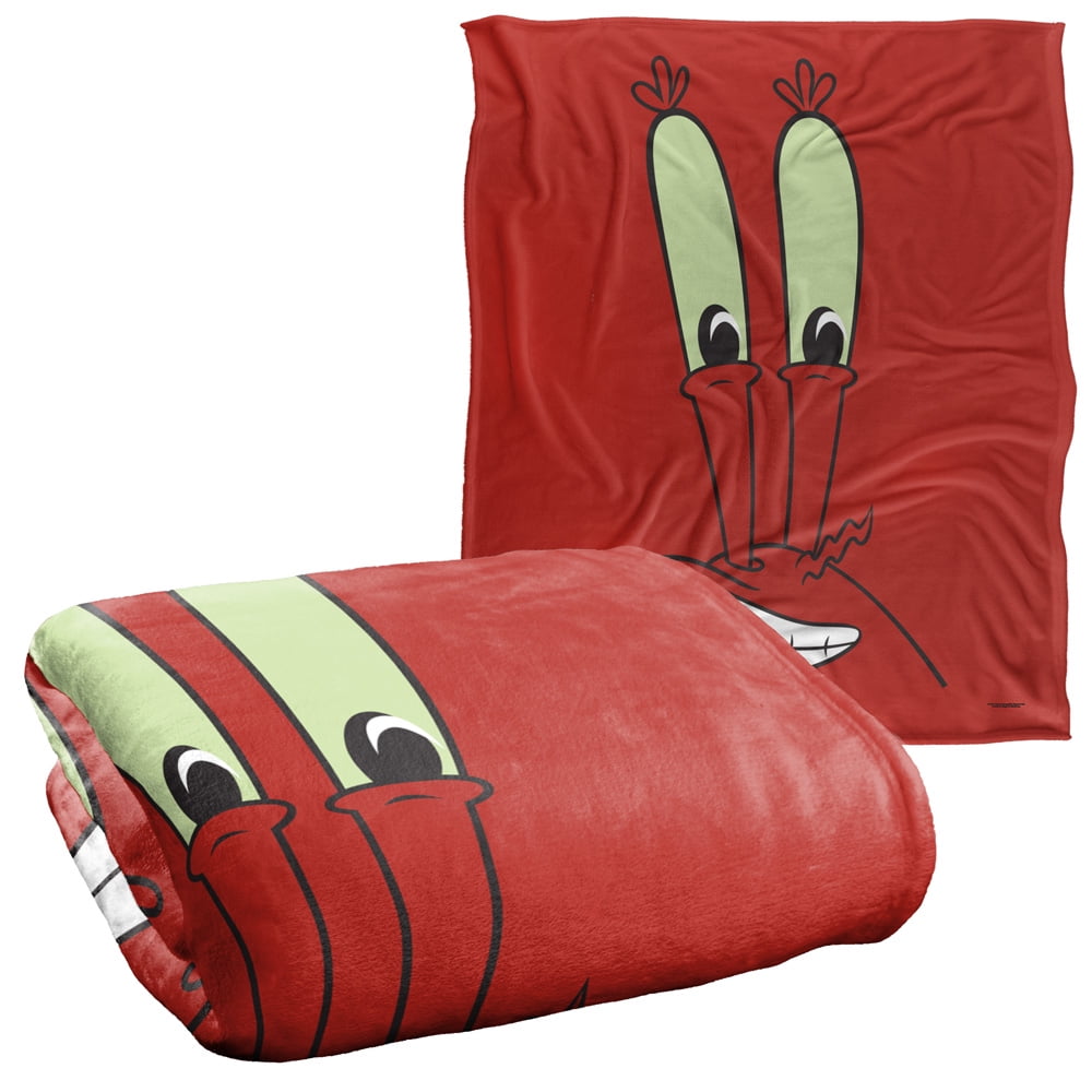 Spongebob Blanket, 50"x60" Mr. Krab Face Silky Touch Super Soft Throw ...