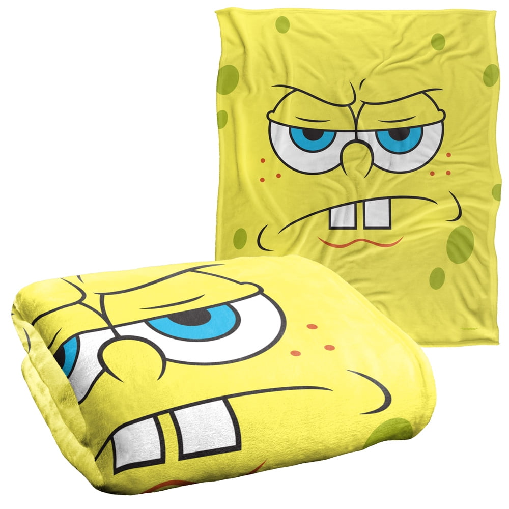 Spongebob Blanket, 50"x60" Spongebob Angry Face Silky Touch Super Soft ...